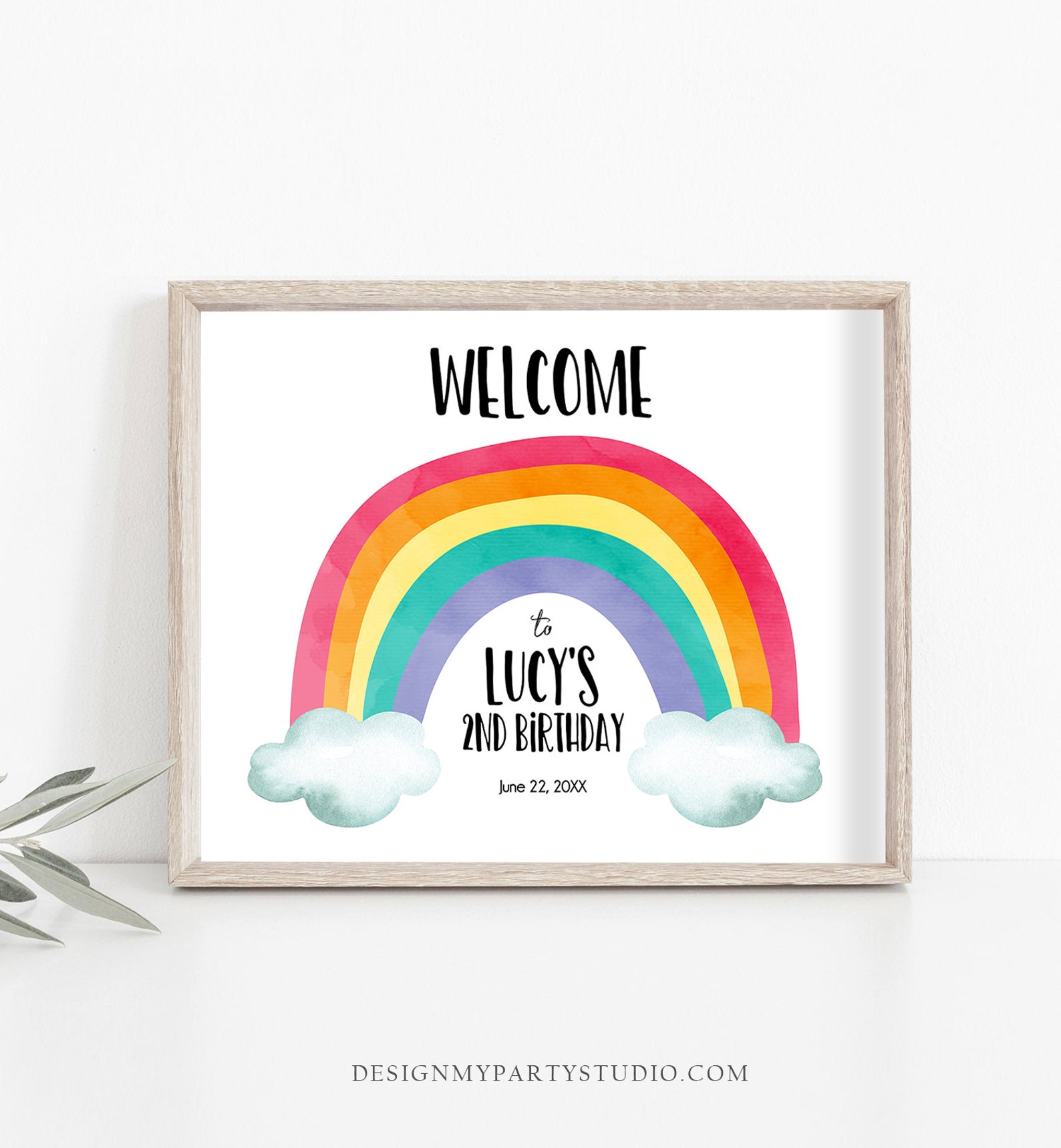 Editable Rainbow Welcome Sign Rainbow Birthday Sign Colorful | Etsy