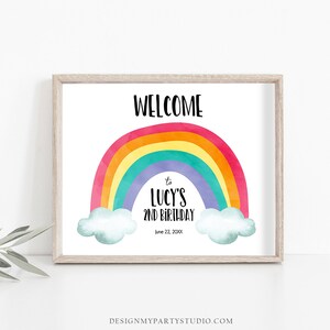 Editable Rainbow Welcome Sign Rainbow Birthday Sign Colorful Welcome ...