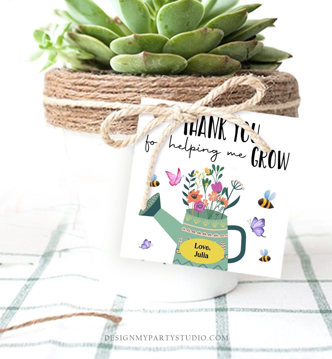 Editable Teacher Appreciation Tags Thank You for Helping Me Grow ...