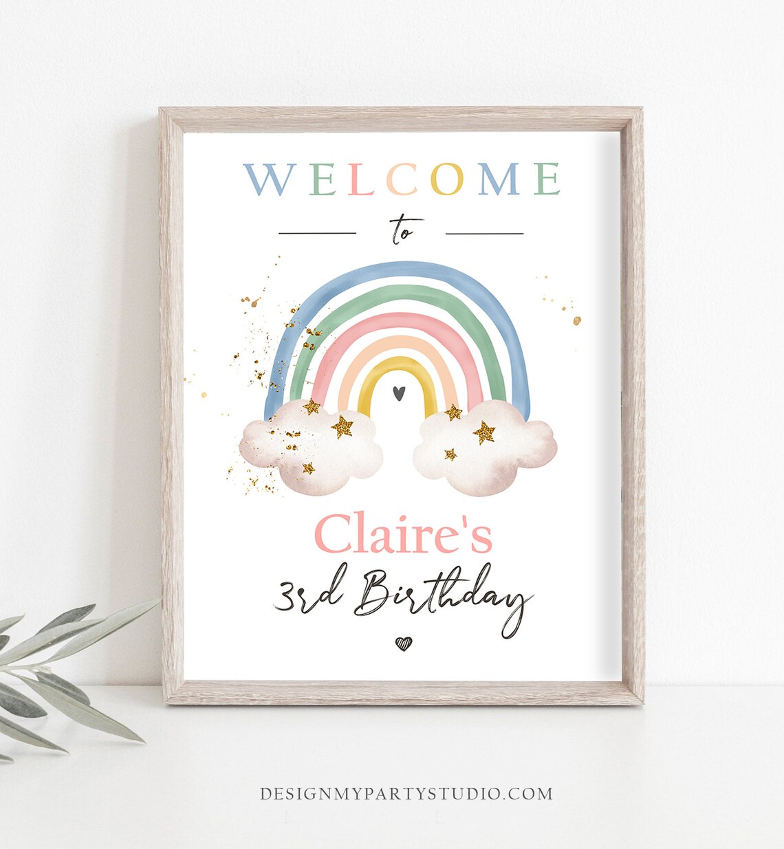 Editable Rainbow Welcome Sign Rainbow Birthday Modern Earth - Etsy