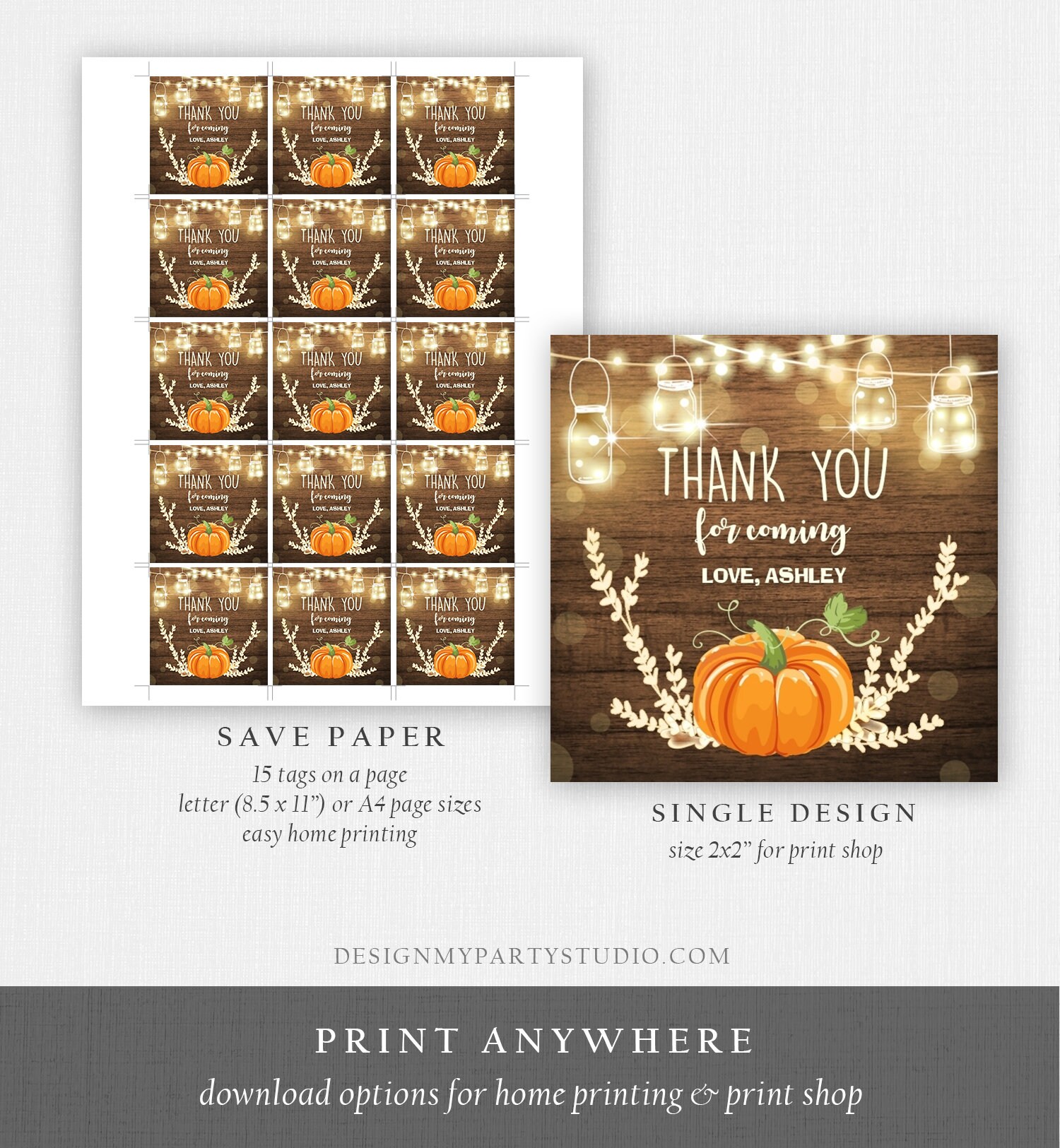 Editable Little Pumpkin Favor Tags Thank You Tag Birthday Baby - Etsy