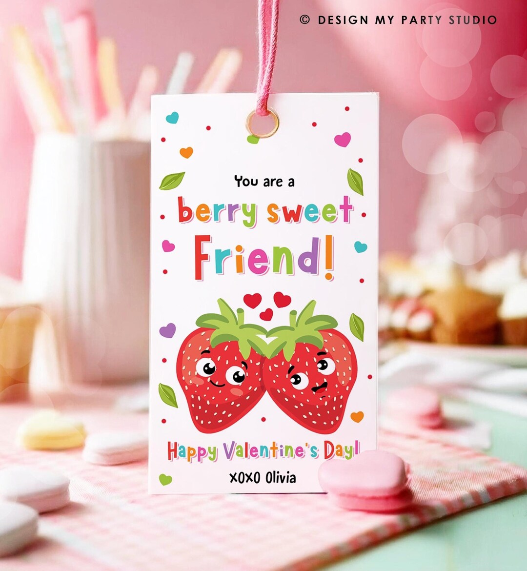 Editable You Are a Berry Sweet Friend Valentines Day Gift Tag ...