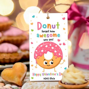 Editable Donut Forget How Awesome You Are Valentines Day Gift Tag ...
