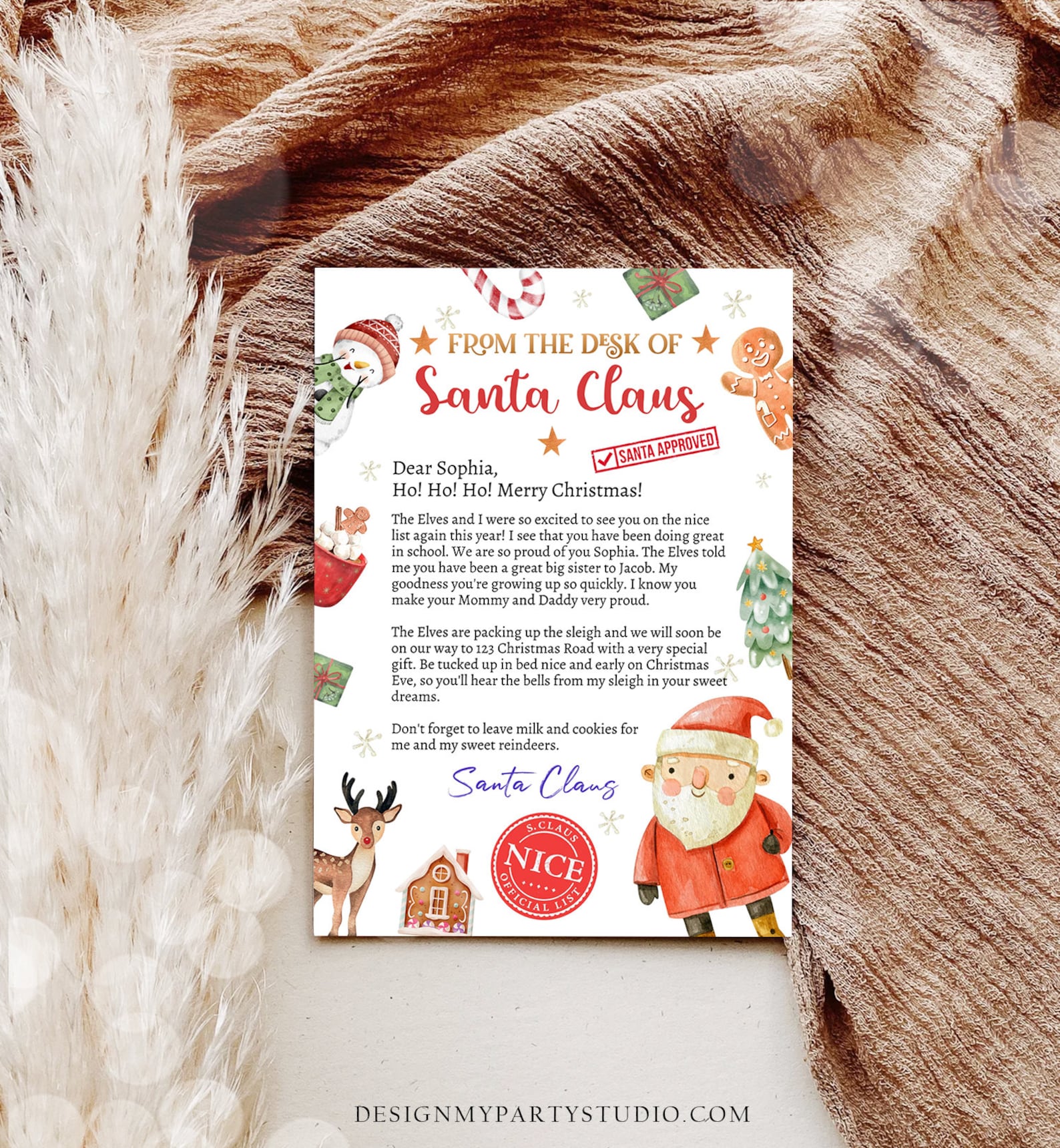 Editable Personalized Letter From Santa Claus From the Desk of Santa ...