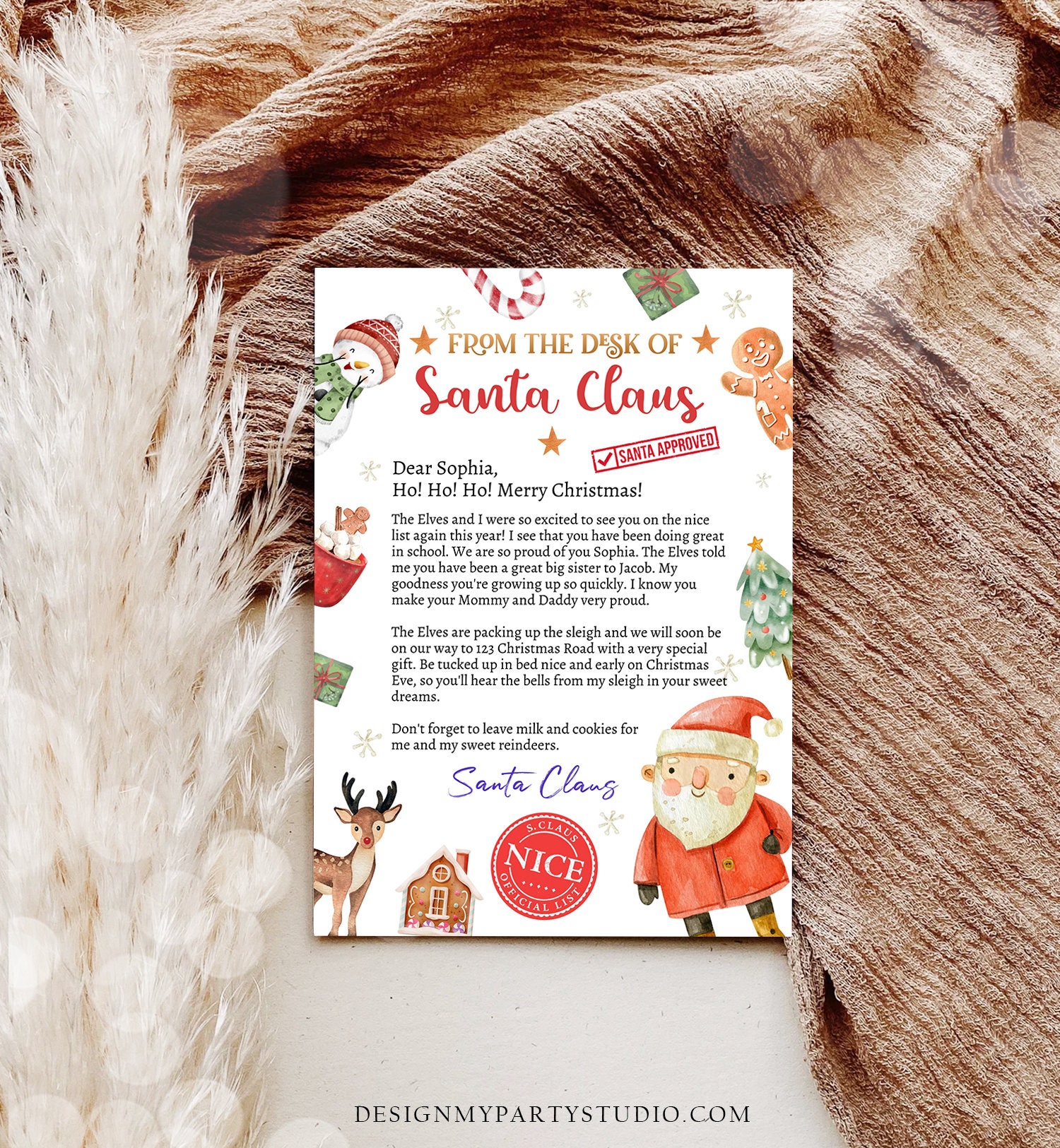 Editable Personalized Letter From Santa Claus From the Desk of Santa ...