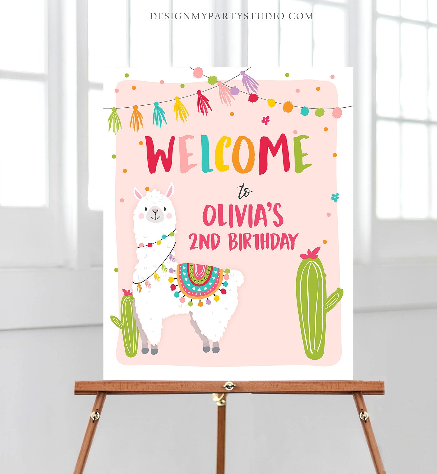 Editable Llama Welcome Sign Birthday Party Whole Llama Alpaca - Etsy