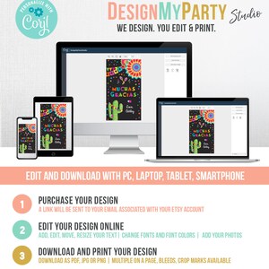 Editable Cactus Fiesta Favor Tags Fiesta Thank You Tags Mexican Muchas ...