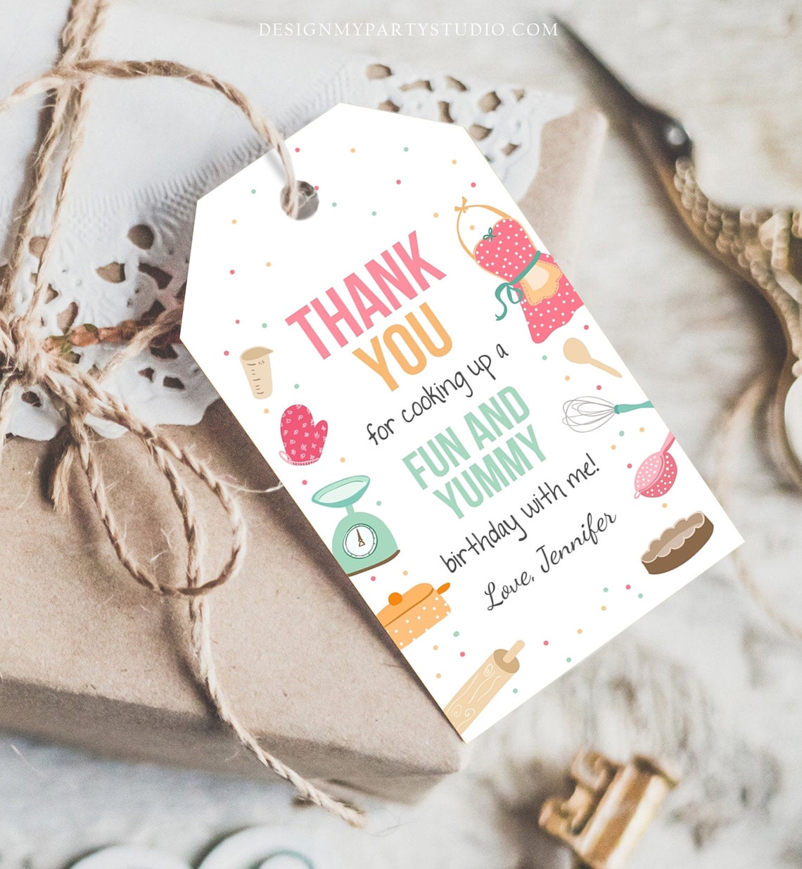 Editable Cooking Favor Tags Tags Baking Birthday Thank You | Etsy