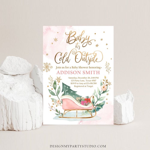 Baby Its Cold Outside Baby Shower Invitation Bundle. Winter - Etsy