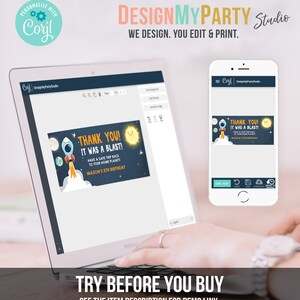 Editable Outer Space Birthday Treat Bag Toppers Rocket Galaxy Favors ...