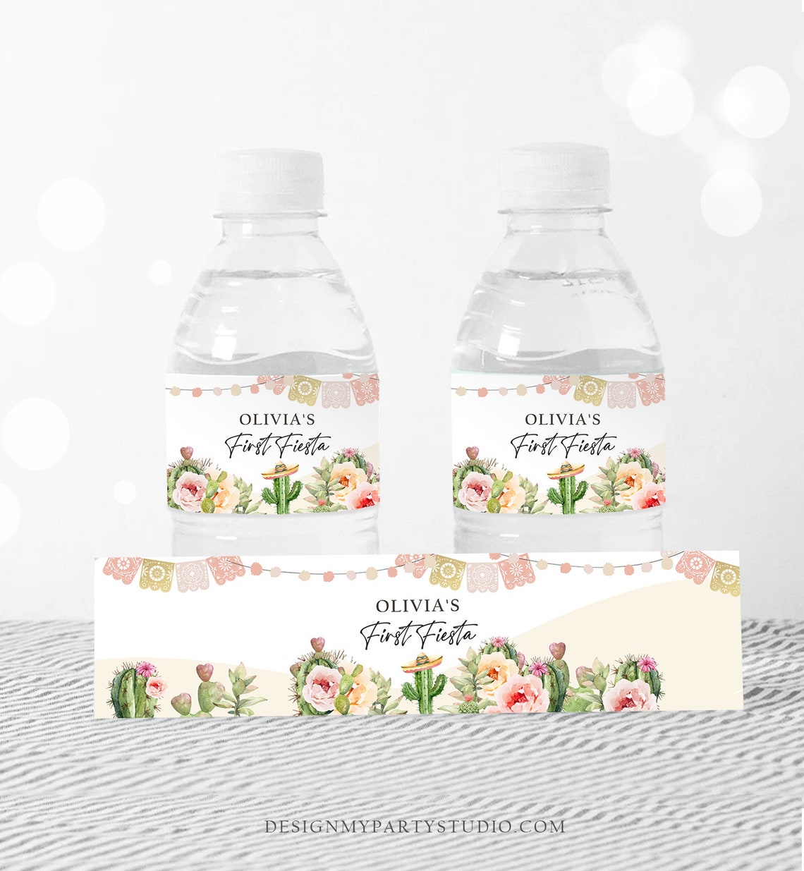 Editable Fiesta Water Bottle Labels First Fiesta Birthday - Etsy