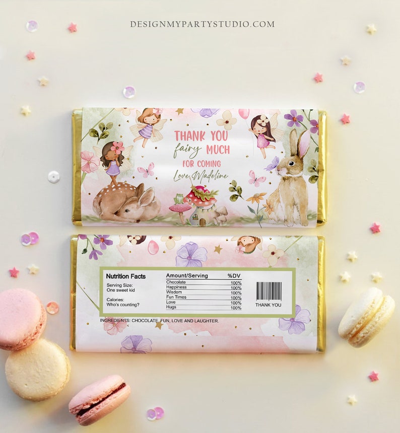 Editable Fairy Candy Bar Wrapper Fairy Chocolate Bar Labels - Etsy