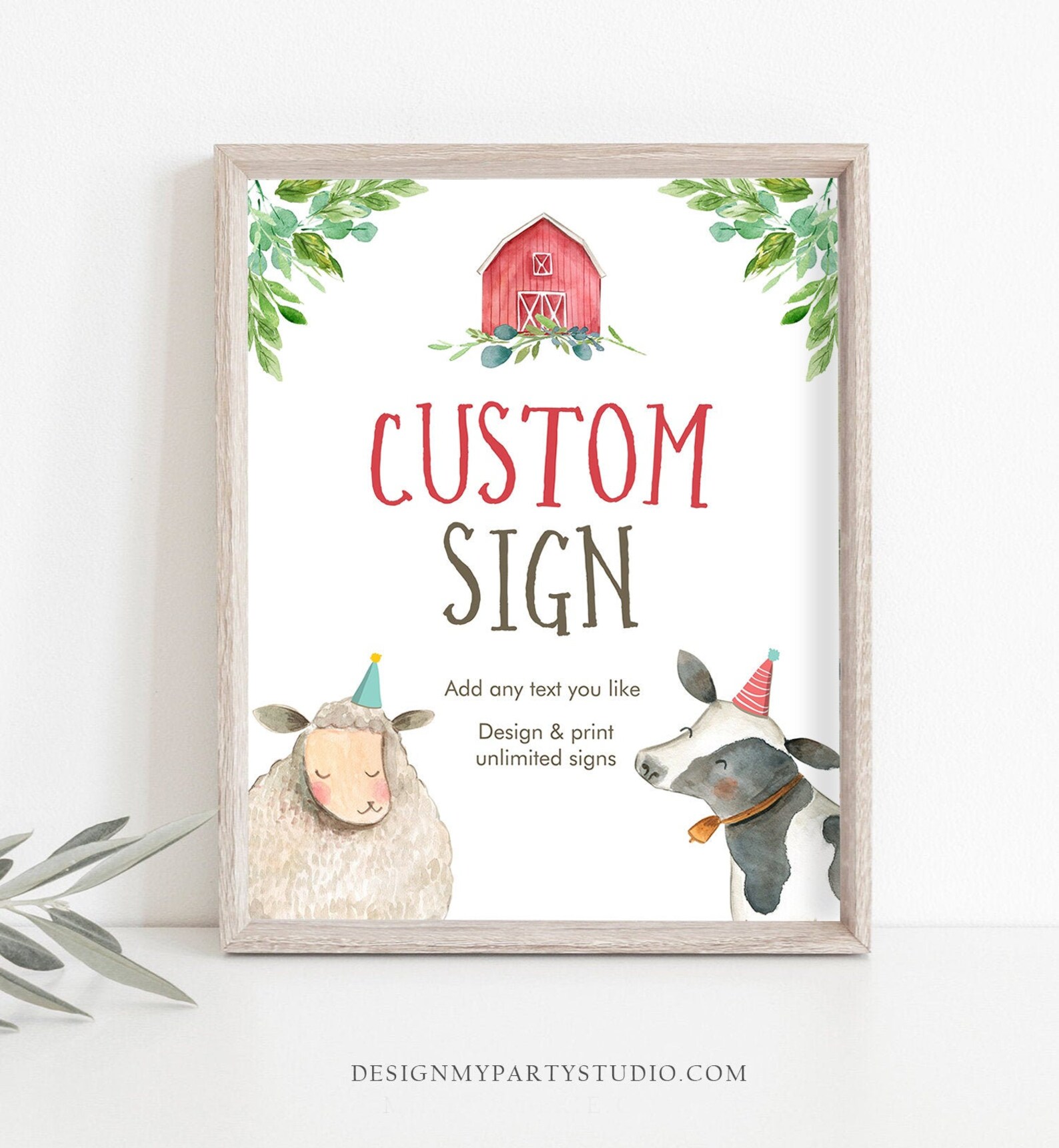 Editable Custom Sign Farm Animals Sign Boy Barnyard Birthday - Etsy