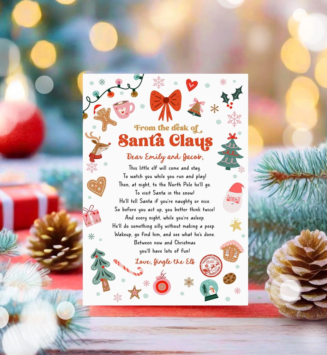 Editable From the Desk of Santa Claus First Time Elf Arrival Letter ...