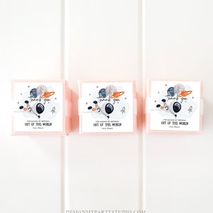 Editable Outer Space Favor Tags Astronaut Birthday Thank You Sticker ...