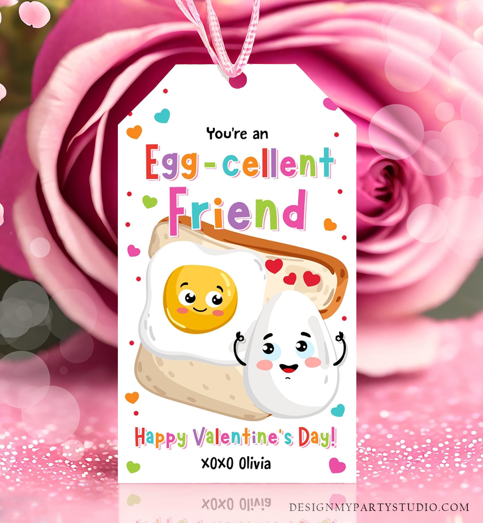 Editable You're an Egg-cellent Friend Valentines Day Gift Tag Valentine ...