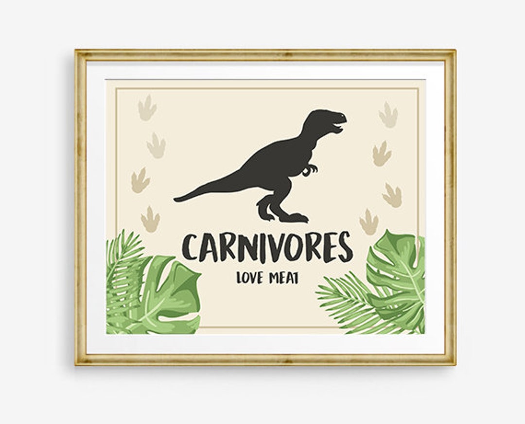 Carnivores Sign Dinosaur Birthday Sign Food Table Decor Dinosaur ...