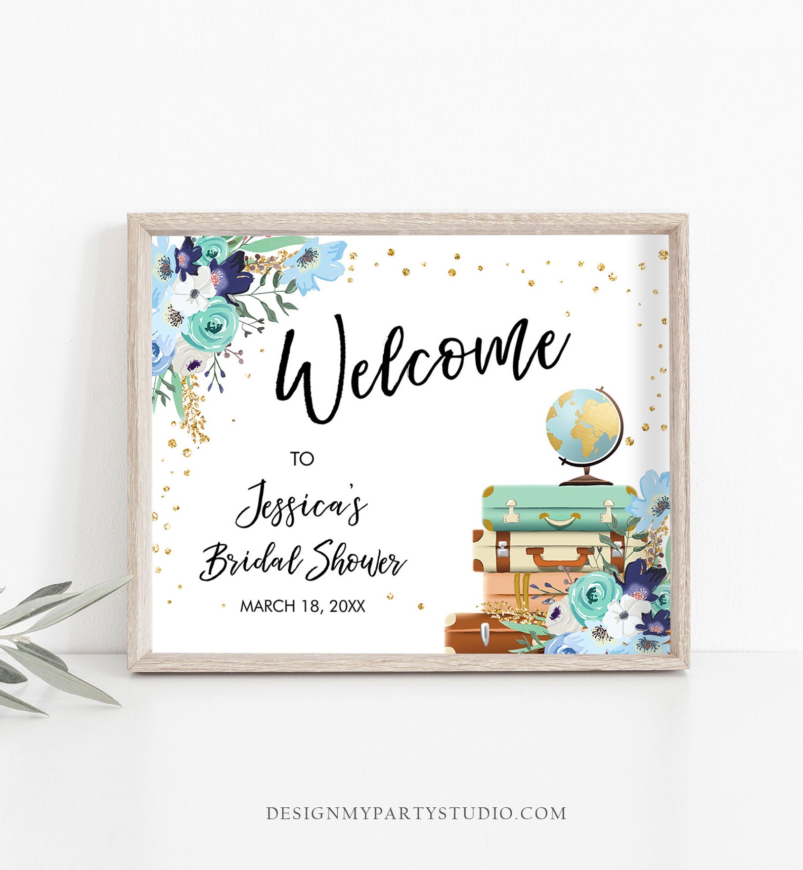 Editable Travel Welcome Sign Bridal Shower Traveling From Miss - Etsy