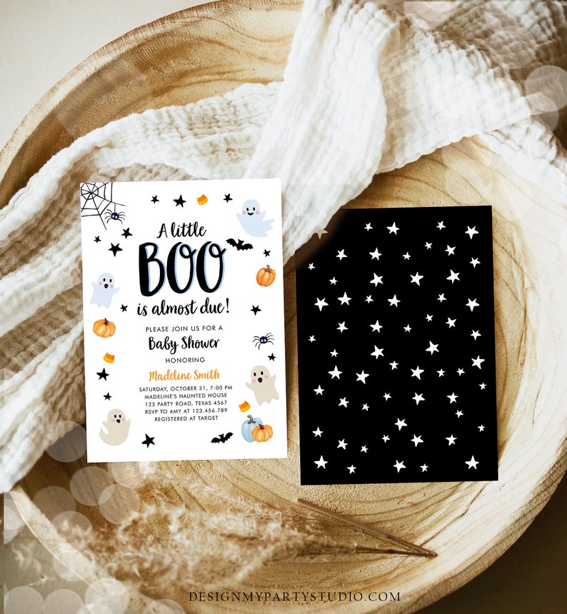 Editable Little Boo Baby Shower Invitation Cute Halloween Baby - Etsy