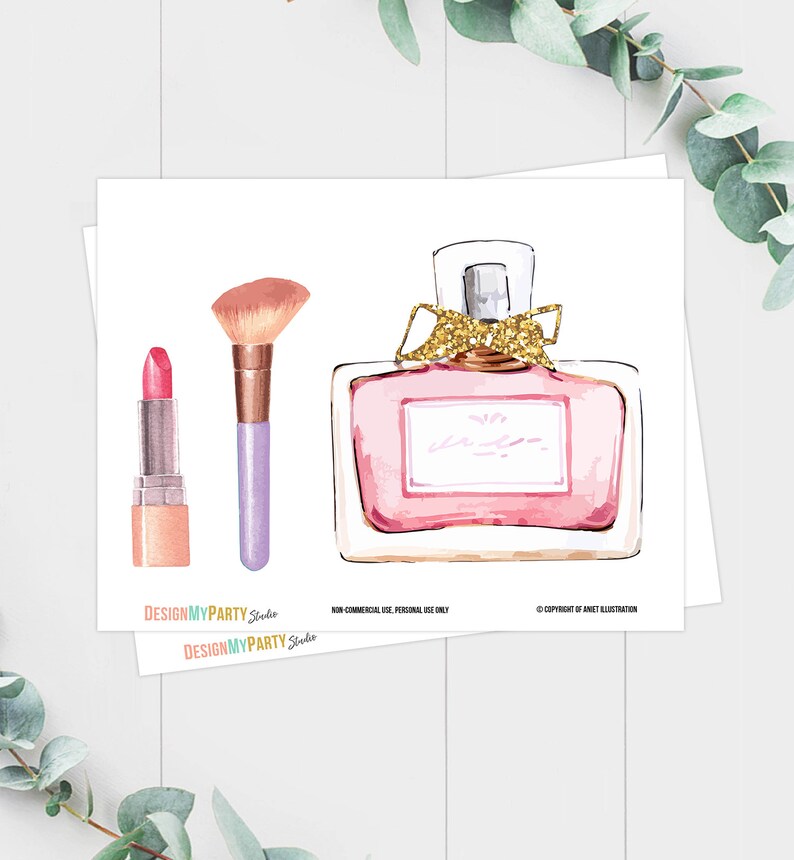 Printable Spa Party Cake Topper Spa Centerpieces Glitz and | Etsy