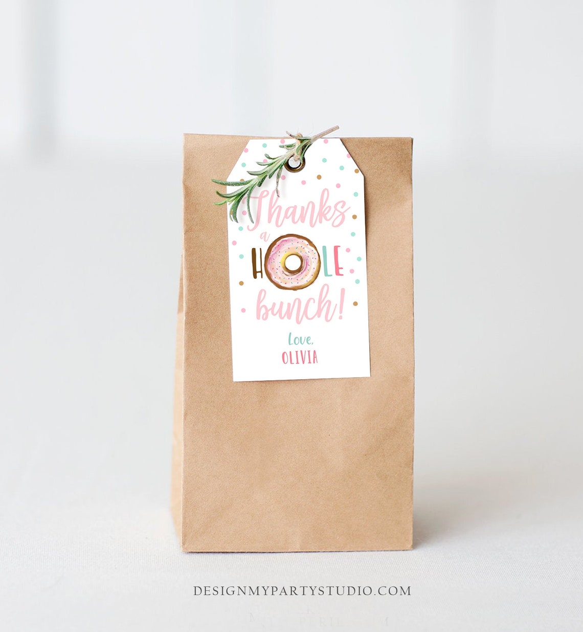 Editable Donut Favor Tags Tags Donut Birthday Donut Thank You | Etsy