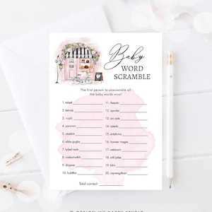 Editable Paris Baby Shower Game Bundle French Baby Shower Games Bonjour ...