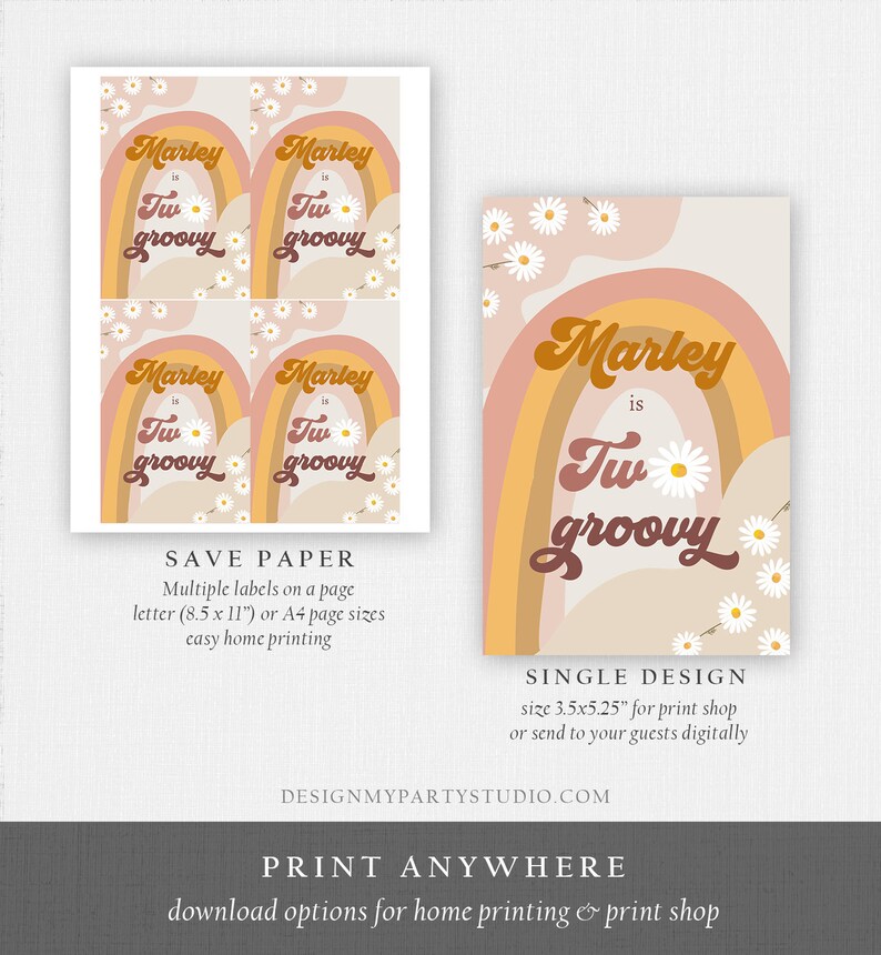 Editable Groovy Birthday Capri Sun Labels Juice Pouch Labels - Etsy