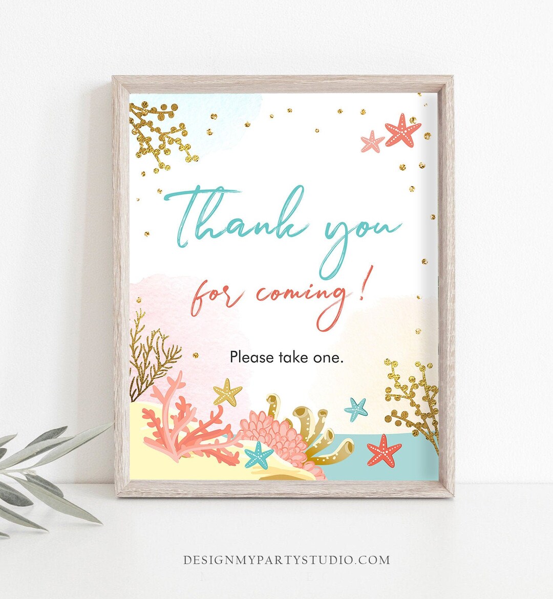 Thank You for Coming Sign Bridal Shower Ocean Bride Beach Bridal Shower ...