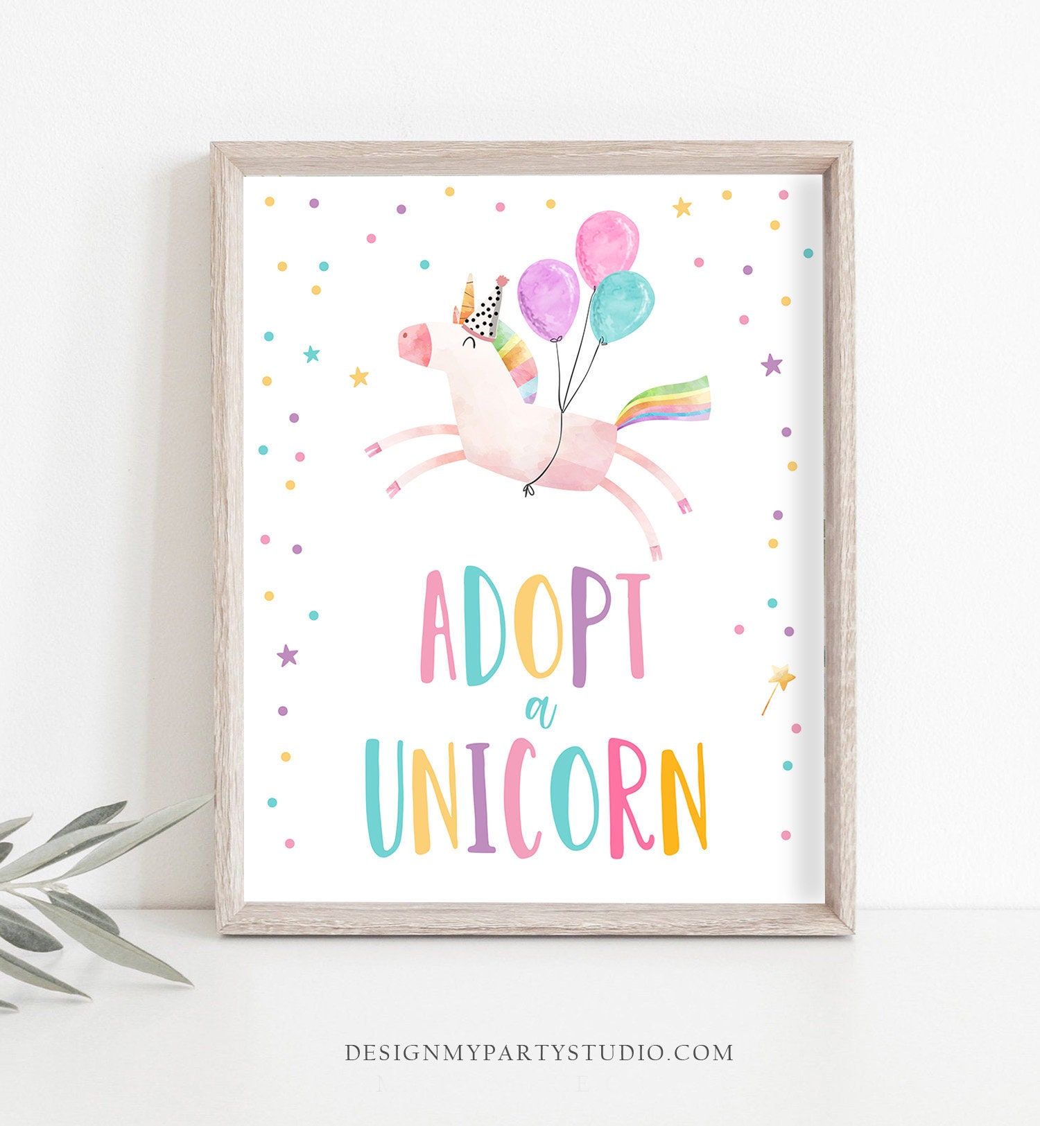 Adopt a Unicorn Birthday Sign Unicorn Adoption Sign Birthday | Etsy