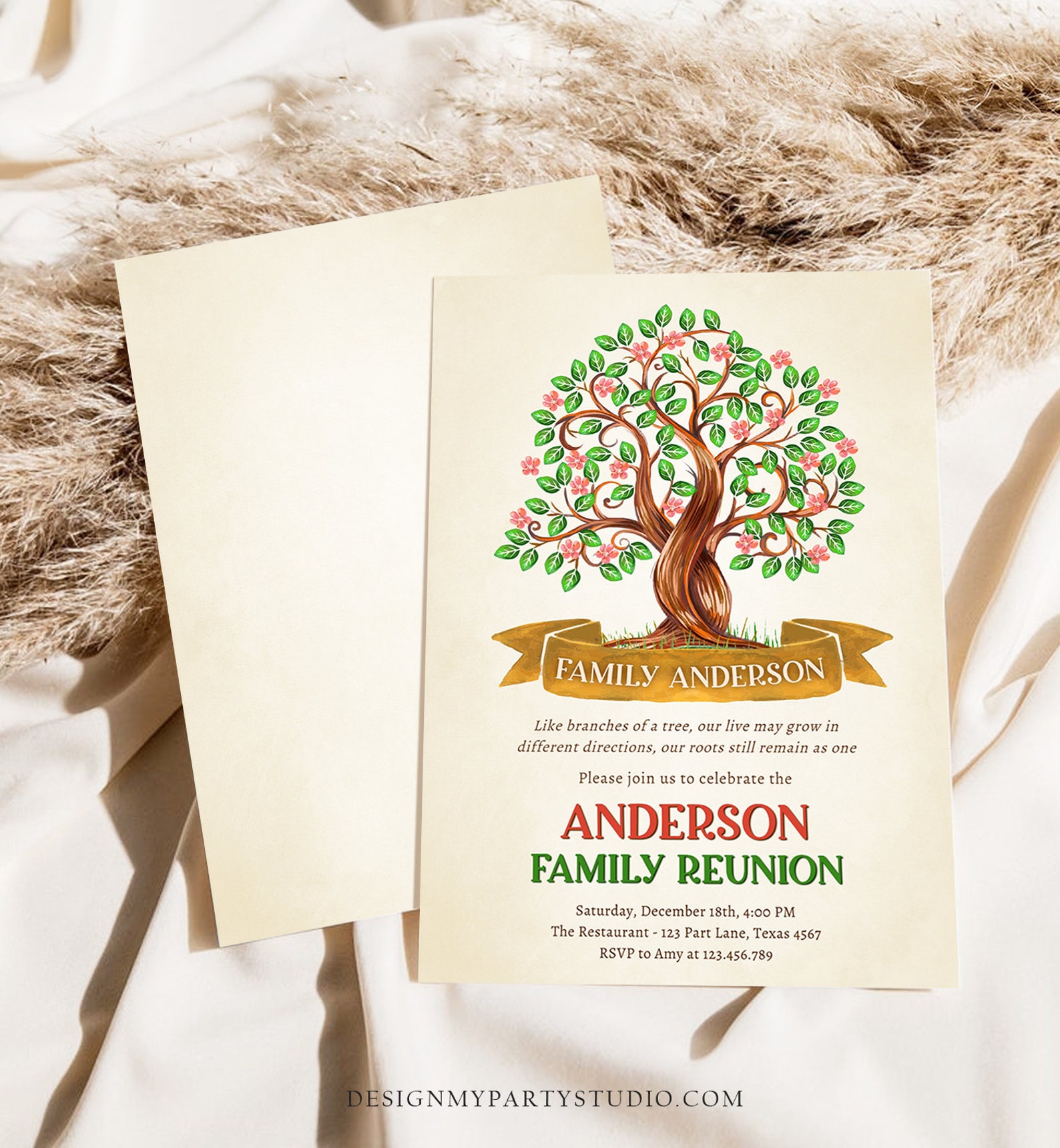 Editable Family Tree Invitation Family Reunion Party Family - Etsy