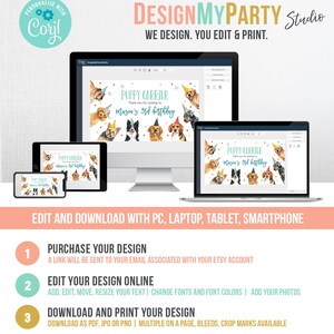 Editable Puppy Carrier Box Favor Label Puppy Birthday Favor Box Label ...