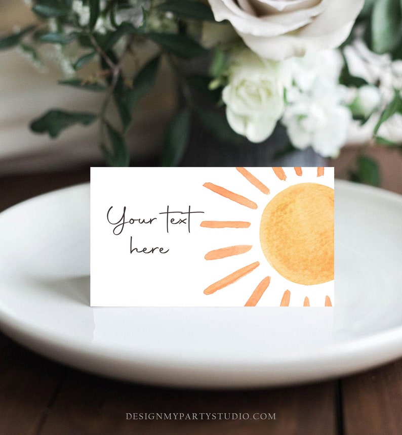 Editable Food Labels Sun Birthday Boho Sun Food Labels Place - Etsy