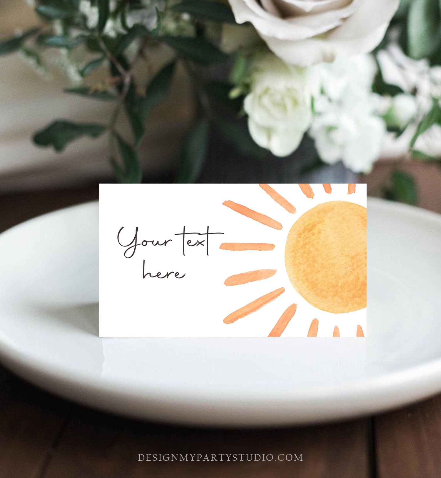 Editable Food Labels Sun Birthday Boho Sun Food Labels Place Card Tent ...