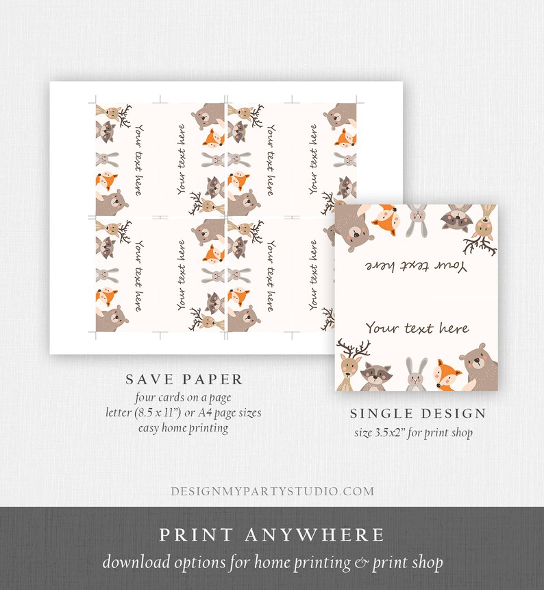 Editable Woodland Food Labels Woodland Buffet Card Woodland | Etsy