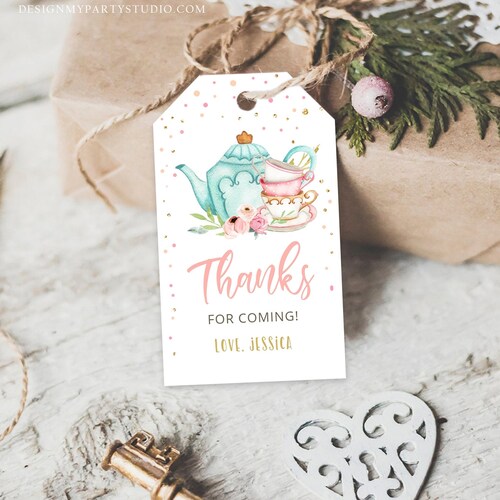 Editable Tea Party Favor Tags Thank You Tea for Two Tags - Etsy