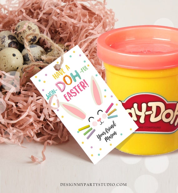 Editable Play-Doh Easter Gift Tags Easter Favor Tags Clay Toy Easter ...