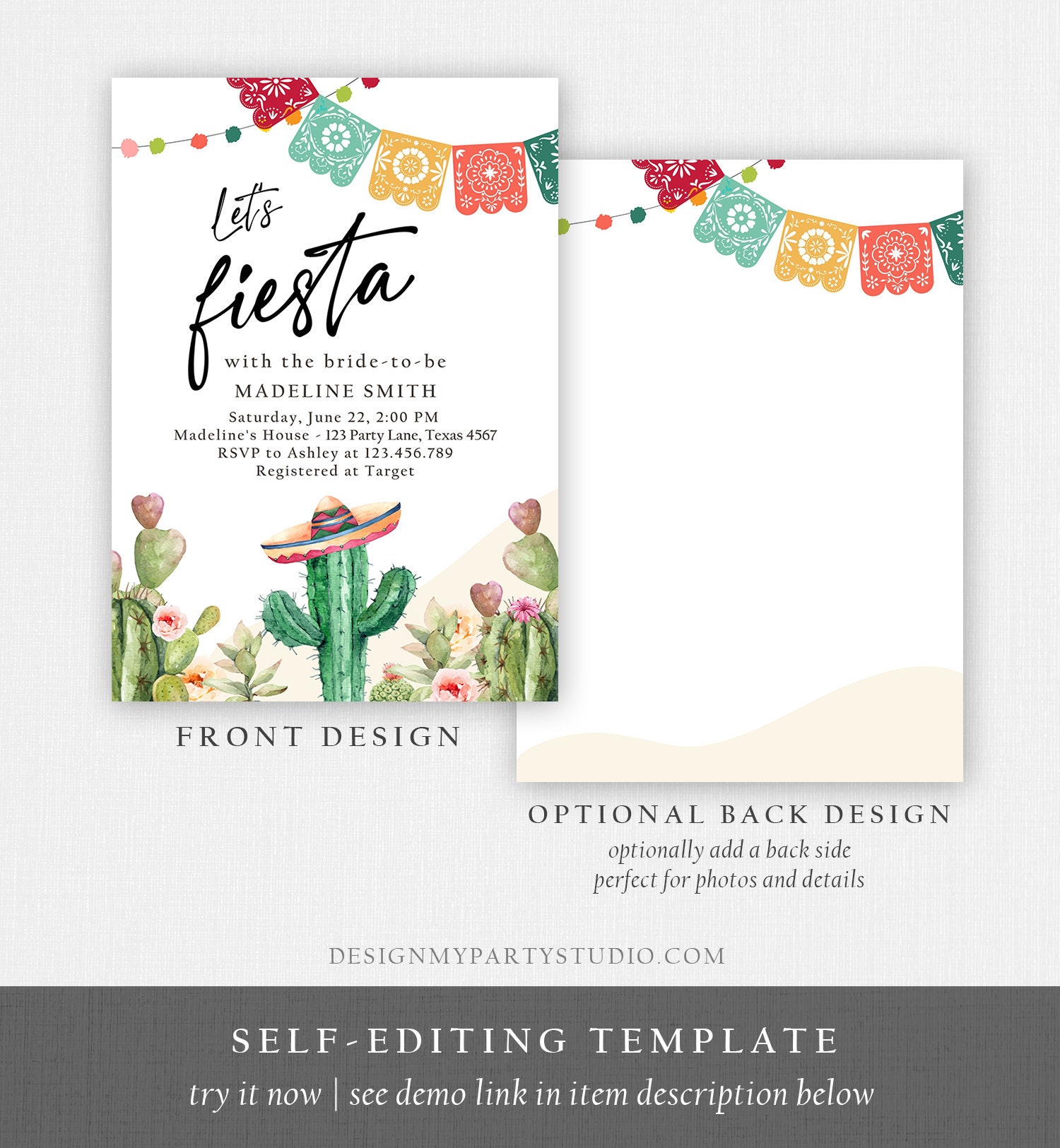 Editable Fiesta Bridal Shower Invitation Couples Shower - Etsy