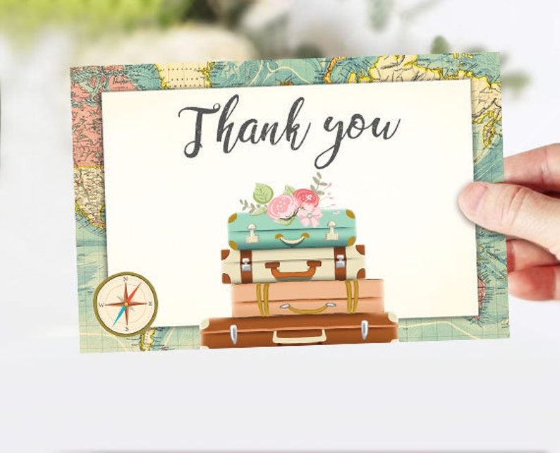 Travel Thank You Card Adventure Thank You Note 4x6 Miss - Etsy