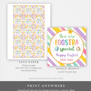 Editable Easter Tags You Are Eggstra Special Kids Classroom Teacher ...
