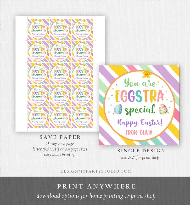 Editable Easter Tags You Are Eggstra Special Kids Classroom - Etsy
