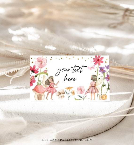 Editable Fairy Garden Food Labels Fairy Birthday Place Card Tent Card ...