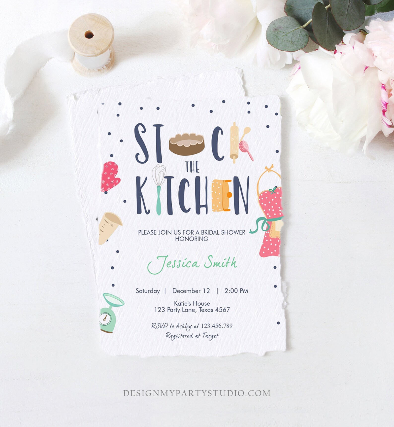 Editable Stock the Kitchen Bridal Shower Invitation Cooking - Etsy
