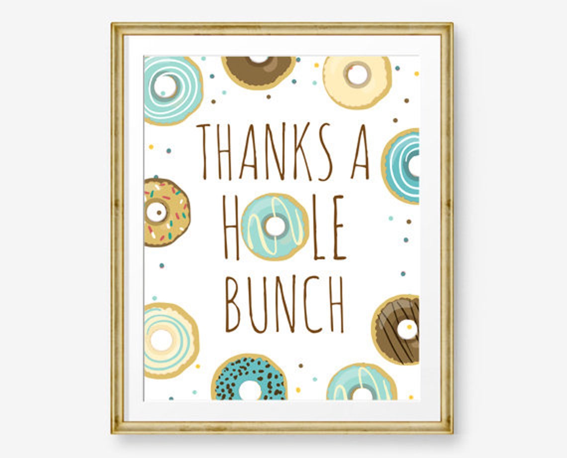 Thanks a Hole Bunch Donut Birthday Sign Table Decor Doughnut Birthday ...