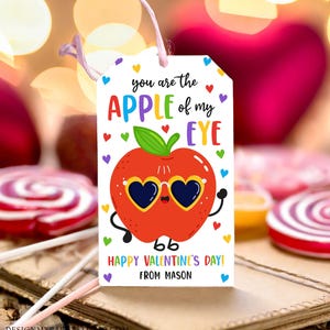 Editable You Are the Apple of My Eye Valentines Day Gift Tag Applesauce ...