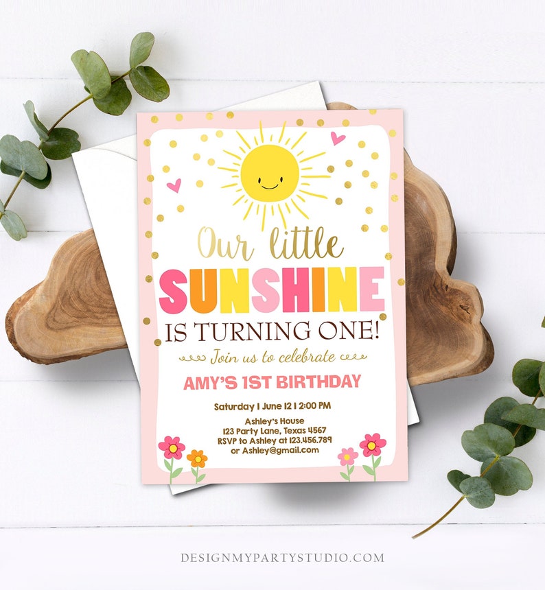 Editable Our Little Sunshine Birthday Invitation You Are My - Etsy