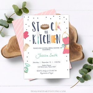 Editable Stock the Kitchen Bridal Shower Invitation Cooking Kitchen ...