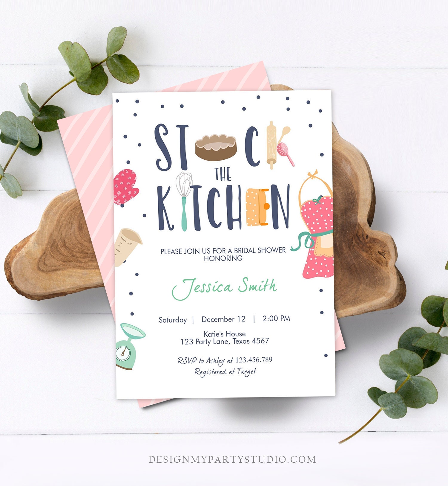 Editable Stock the Kitchen Bridal Shower Invitation Cooking | Etsy