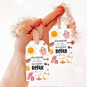 Editable Summer Teacher Appreciation Gift Tag Kids Your Turn to Relax ...