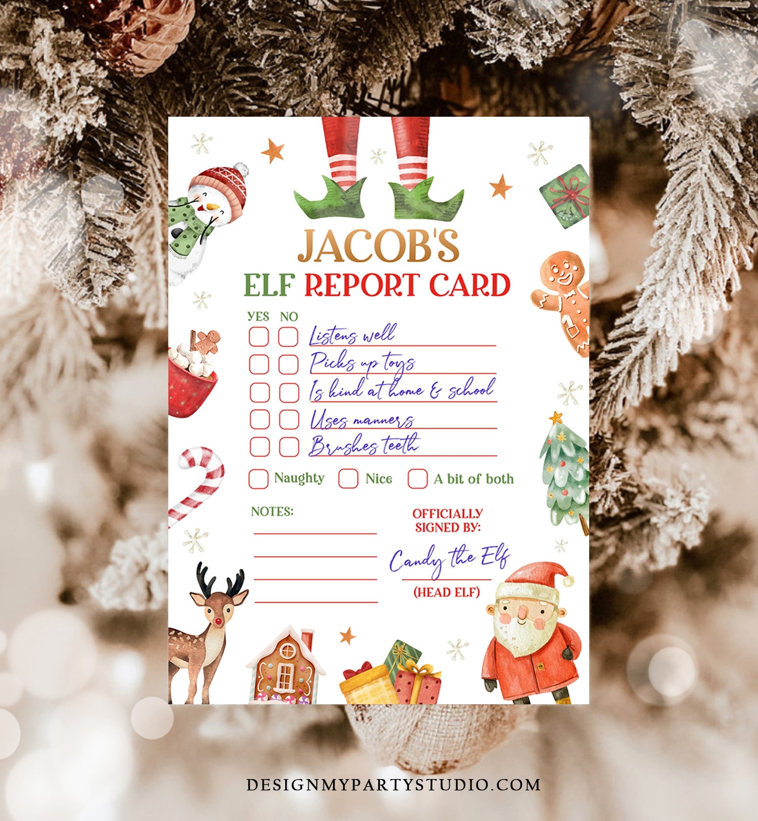 Editable Elf Report Card Personalized Elf Letter Christmas Elf Letter ...
