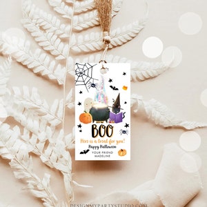 Editable Halloween Favor Tags Boo Gift Tags Costume Party Trick or ...